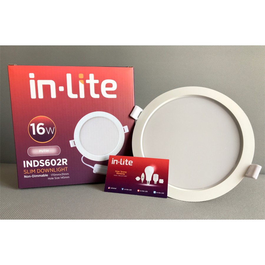 Jual LAMPU LED PLAFON INLITE SLIM DOWNLIGHT 16W 16 WATT - INDS602R ...