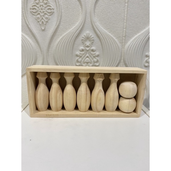 Jual Wooden Bowling / mainan kayu edukasi bowling | Shopee Indonesia