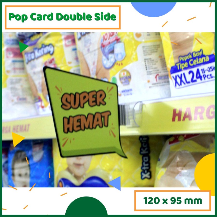 Jual Pop Card 2 Side SUPER HEMAT Kertas Promo 2 Sisi 1 Pack isi 20pcs ...