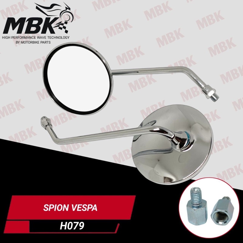 Jual spion/kaca spion/spion motor vespa crome tangkai panjang bisa buat ...