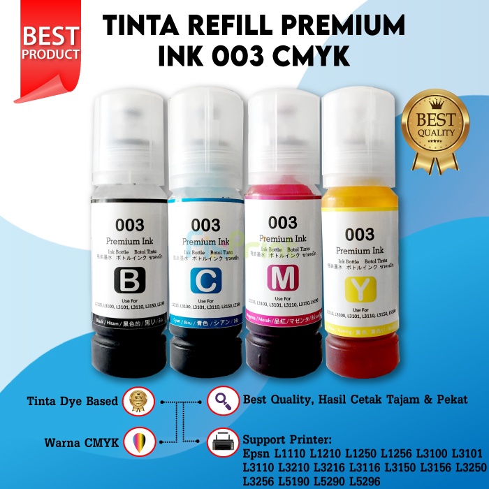 Jual PAKET 1 SATU SET CMYK Tinta 004 C13T00V Epson L1110 L1210 L3110 ...
