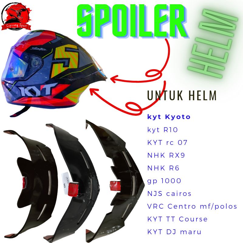 Jual spoiler HELM semua helm ada tanya aja, ready semua,, | Shopee ...
