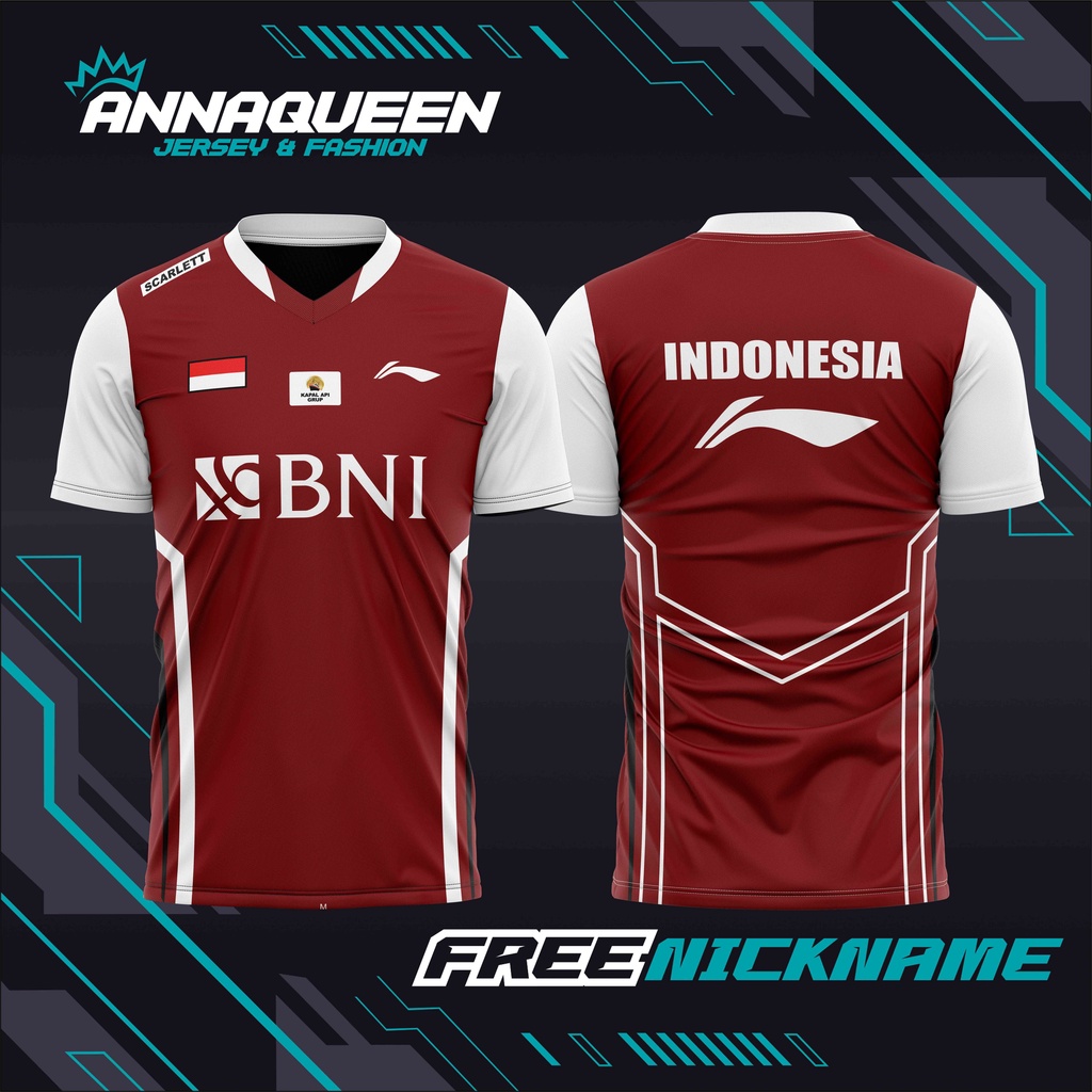 Jual JERSEY BAJU OLAHRAGA BADMINTON BULU TANGKIS TIMNAS INDONESIA