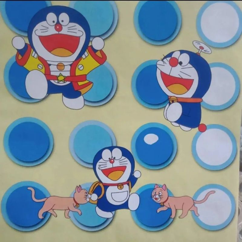 Jual wallpaper sticker dinding murah motif Doraemon bubble | Shopee ...
