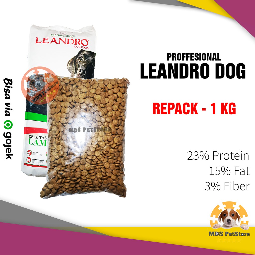 Jual Professinal Leandro Dog Food Lamb 1 Kg | repack makanan anjing 1kg ...