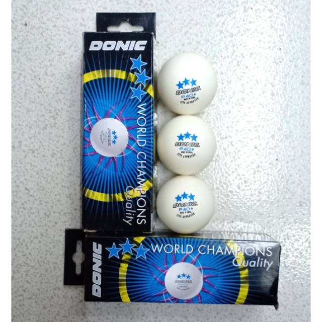 Jual BOLA PINGPONG DONIC 40+ PUTIH ASLI ISI 3 | Shopee Indonesia