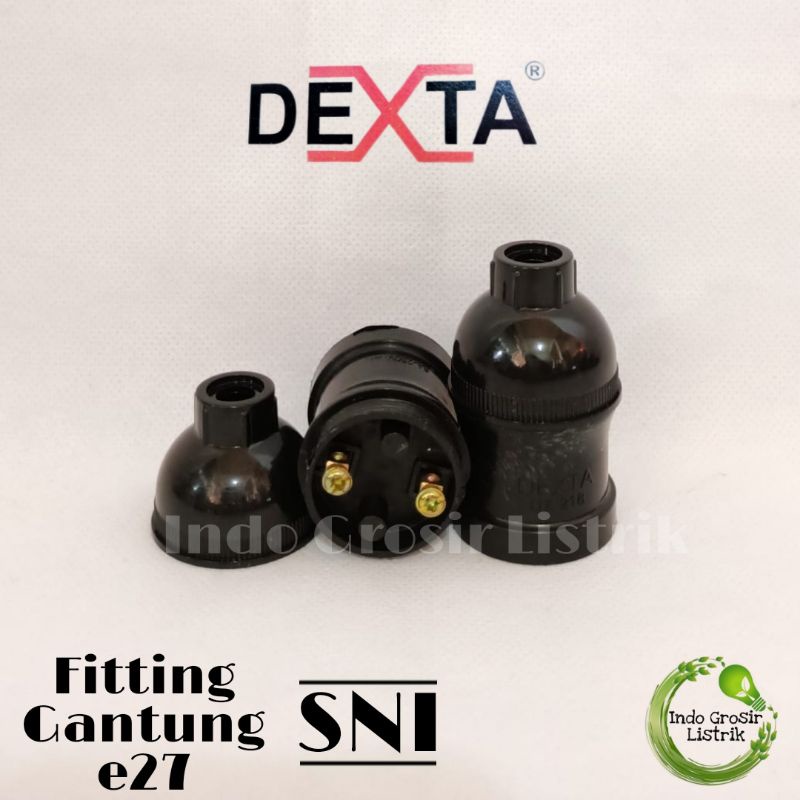 Jual Fitting Gantung Dexta Rumah Lampu e27 Hitam Fitting Lampu SNI Dexta Rumah Lampu Gantung e27 ...