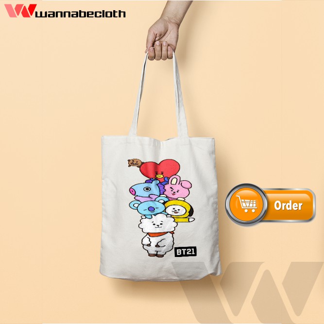 Jual Tote Bag BTS Tas Tote Bag Custom Satuan Kado Hadiah Souvenir Tote ...