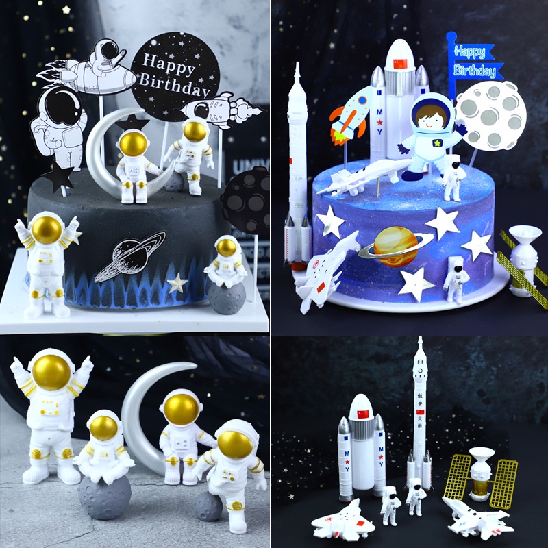 Jual Topper Cake Luar Angkasa roket rocket Astronot Astronout Space ...