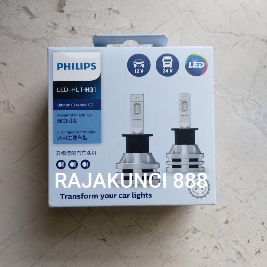 Jual Philips Ultinon Essential G2 LED H3 6500K Bohlam mobil LED putih ...