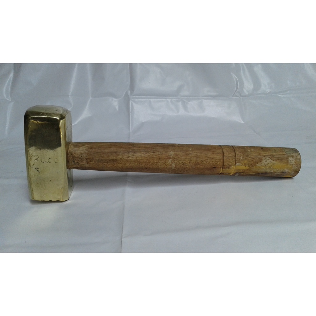 Jual MTC palu kuningan gagang kayu (brass hammer with wood handle) 2 kg ...