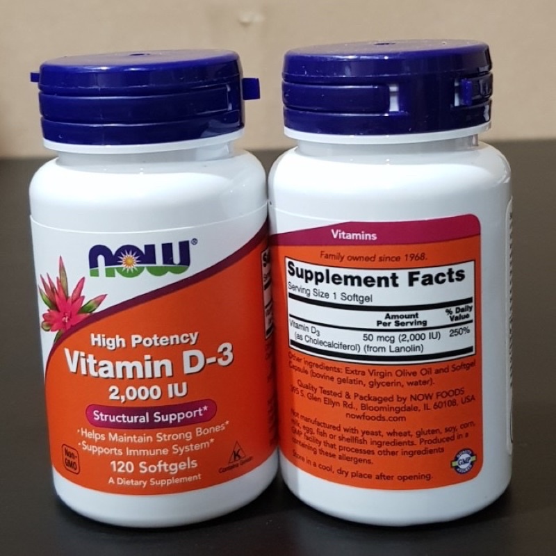 Jual Vitamin D3 2000iu isi 120 softgel - vit D 3 2000 IU 120softgel multivitamin | Shopee Indonesia