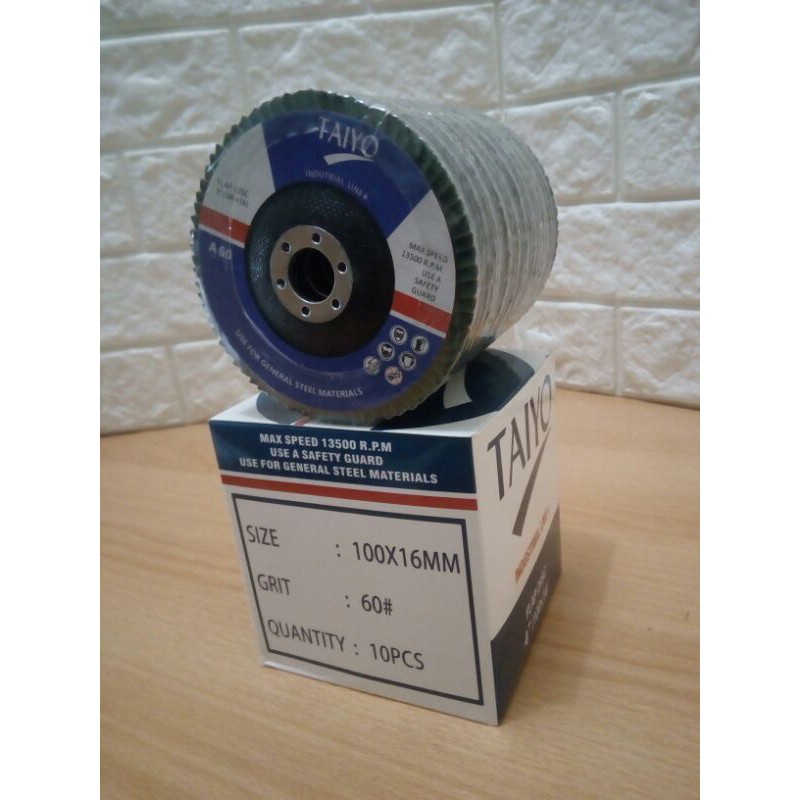Jual Taiyo mata gerinda amplas susun 4" flapdisk amplas susun slepan ...