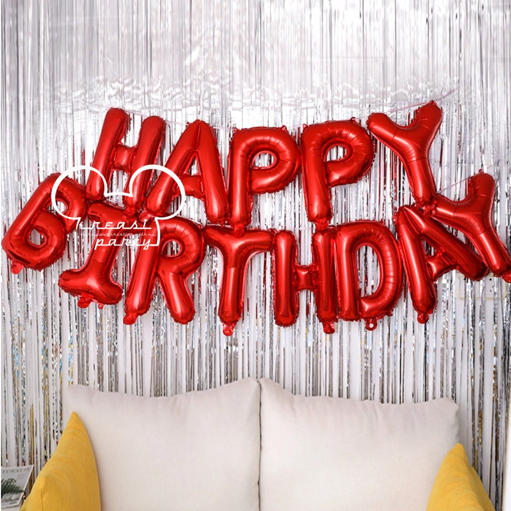 Jual Balon Happy Birthday Set MERAH / Balon HBD SET MERAH / Balon Huruf ...