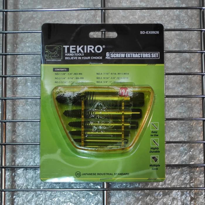 Jual Bolt | Tap Ulir Balik Kiri Baut 6 Pcs Tekiro Screw Extractors Set ...