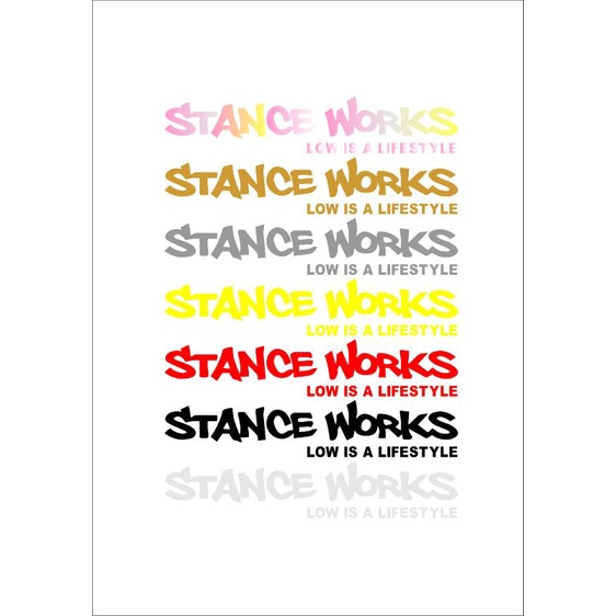 Jual STICKER STANCE WORKS STICKER MOBIL MOTOR CUTTING | Shopee Indonesia