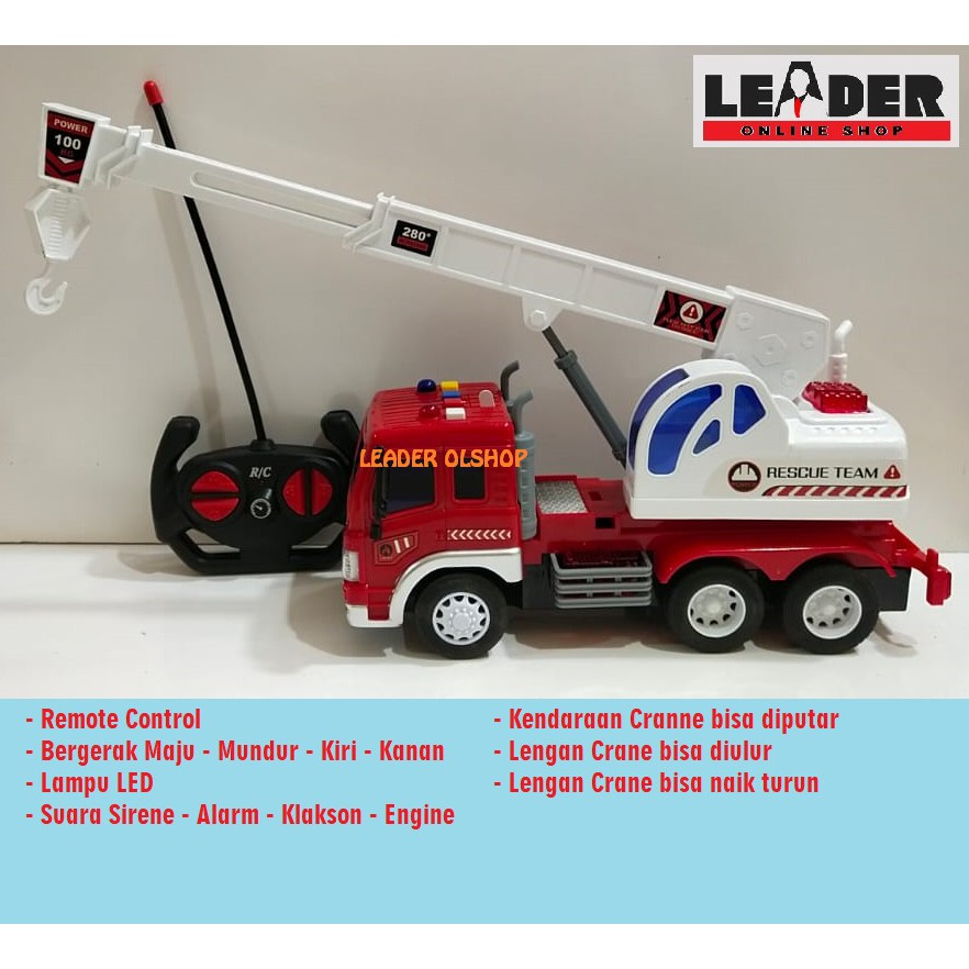 Jual MAINAN RC TRUK KREN REMOTE CRANE TRUCK SKALA 1:16 RESCUE TEAM FIRE ...