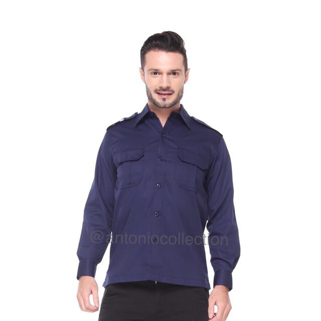 Jual Baju PDL Biru Dongker Navy Lengan Panjang / Kemeja PDH / Baju PNS ...