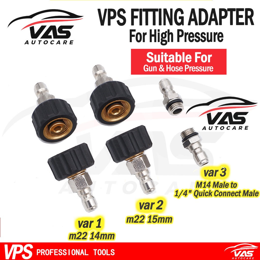 Jual VPS Adapter Converter High Pressure M22 M14 to Quick Connect 1/4 ...