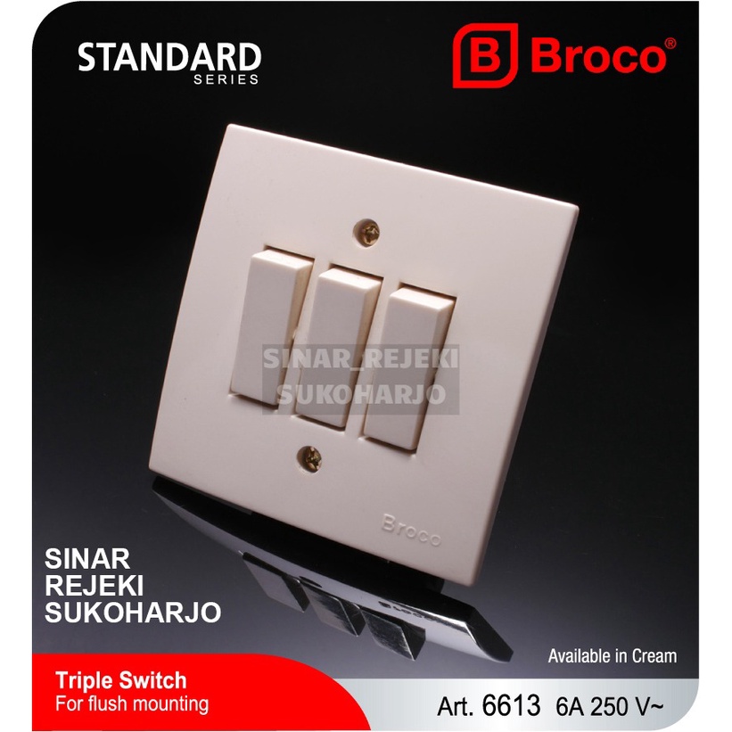 Jual Broco Saklar Triple IB / Inbow / Tanam | Shopee Indonesia