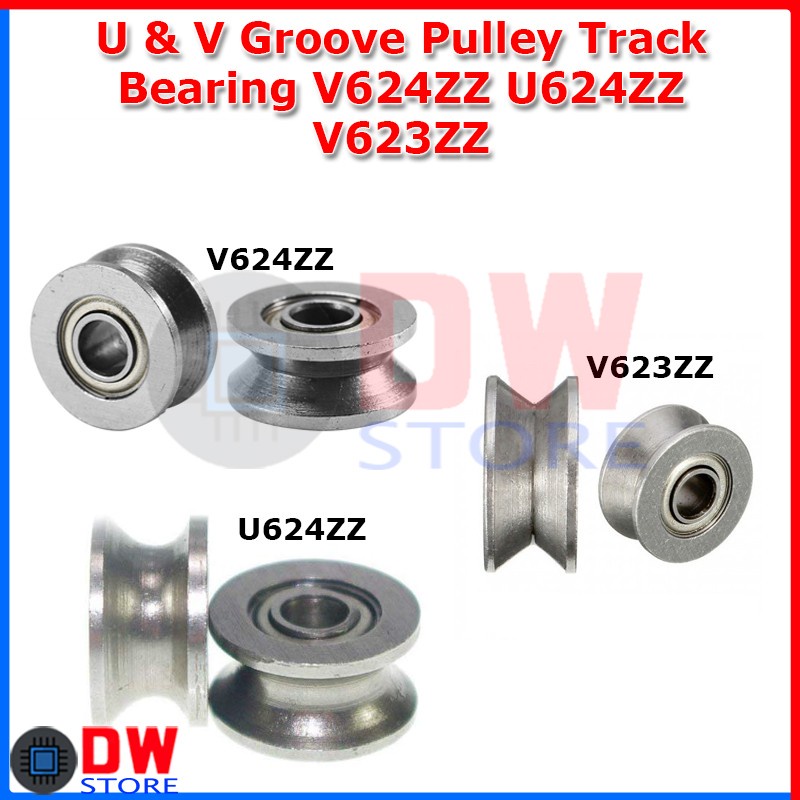 Jual Track Rail Pulley Bearing Rel V623ZZ V624ZZ U623ZZ U624ZZ U604ZZ U ...