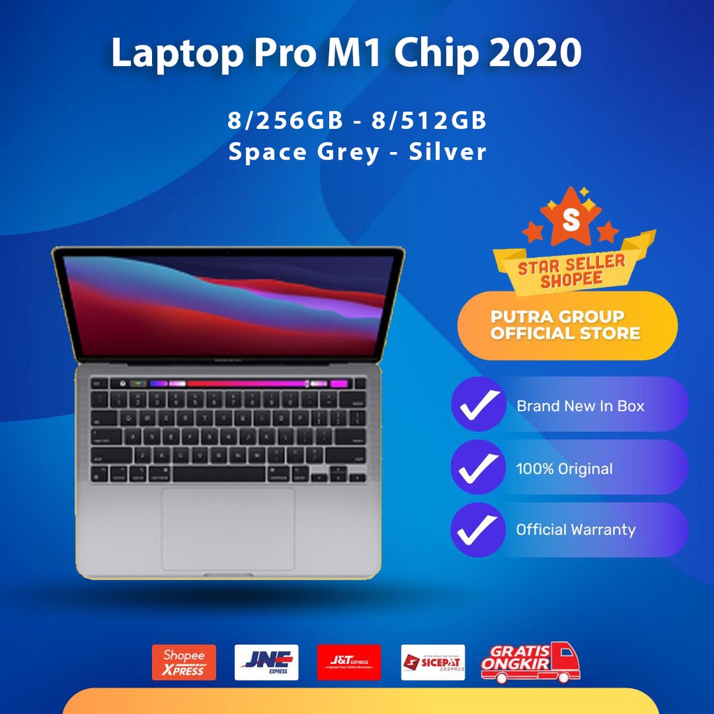 Jual Macbook Pro M1 2020 13 Inch 8/256GB 8/512GB Space Grey Gray Silver ...