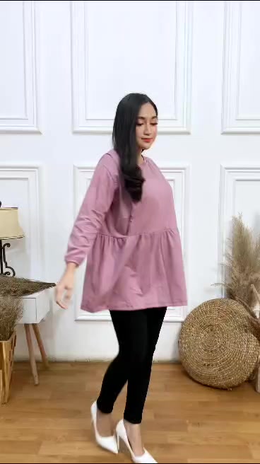 Jual Ruffle Top Busui Friendly Oversize Blouse Kaos Oversize Bukaan ...