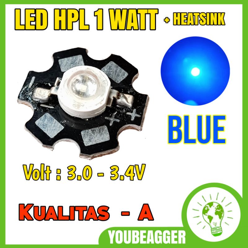 Jual LED HPL 1 Watt Blue Biru + Heatsink | Shopee Indonesia