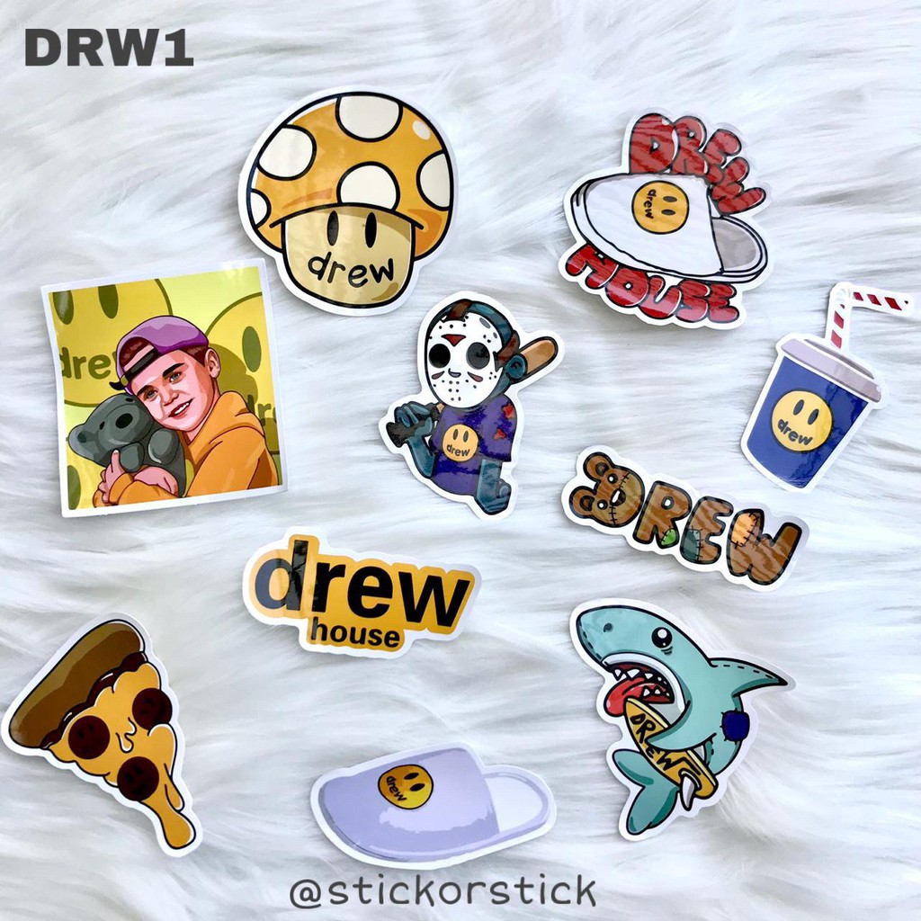 Jual 10 Pcs/Pack Drew House Justin Bieber Sticker Pack (Sticker Laptop ...