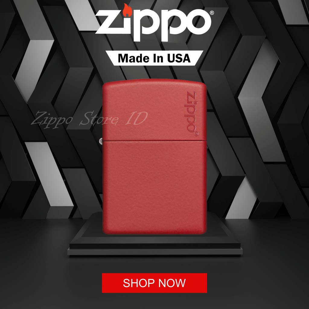 Jual Zippo Classic Red Matte Zippo Logo 233ZL Original Garansi Resmi | Shopee Indonesia