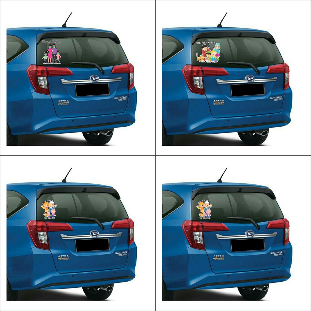 Jual Stiker Cutting Print Stiker Kaca Mobil Happy Keluarga (semua Ready ...