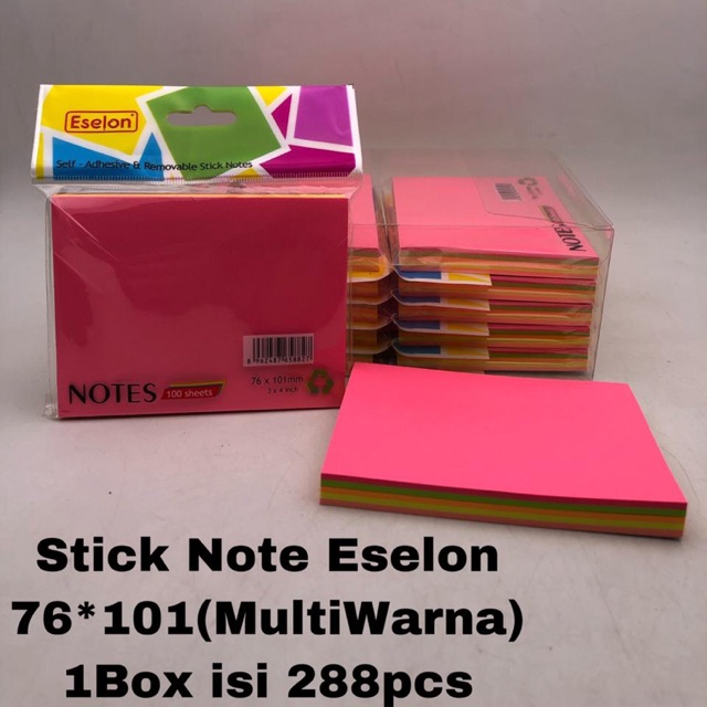 Jual Sticknote / kertas tempel / sticky notes / sticknote 76x101mm ...