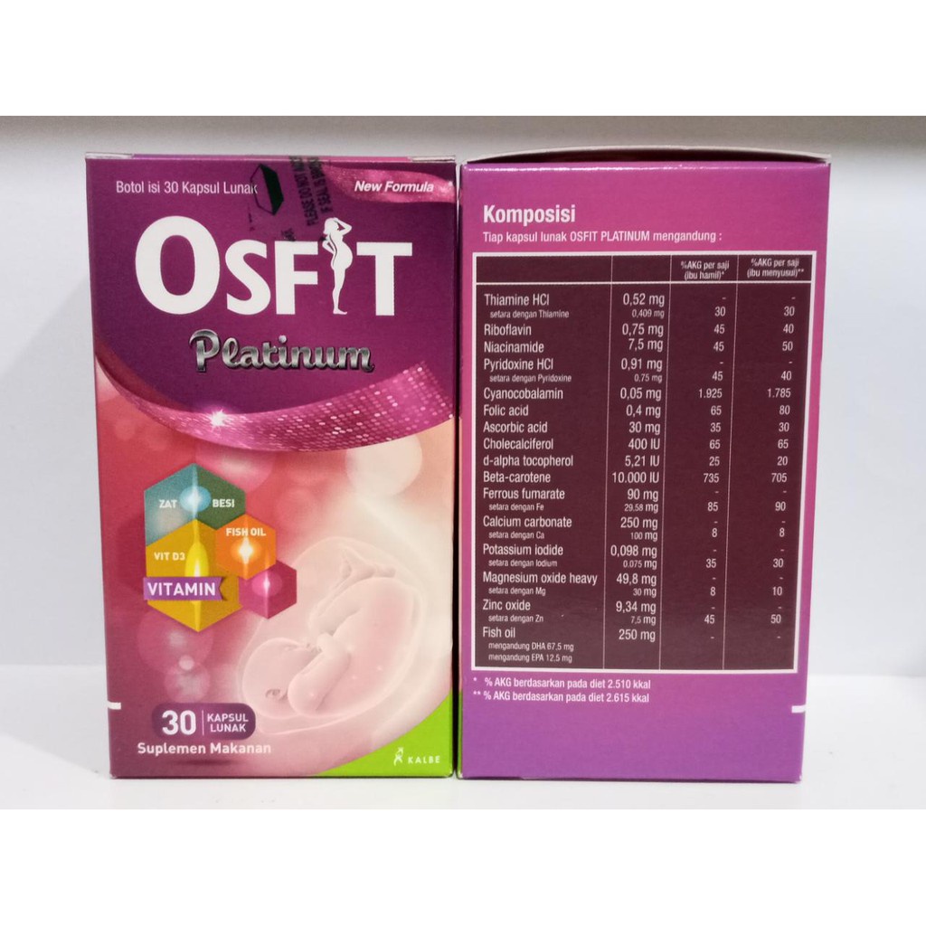 Jual osfit platinum/suplemen vitamin ibu hamil isi 30 kapsul | Shopee ...