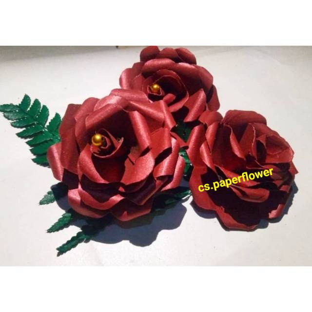 Jual Paper flower rose maroon | Shopee Indonesia