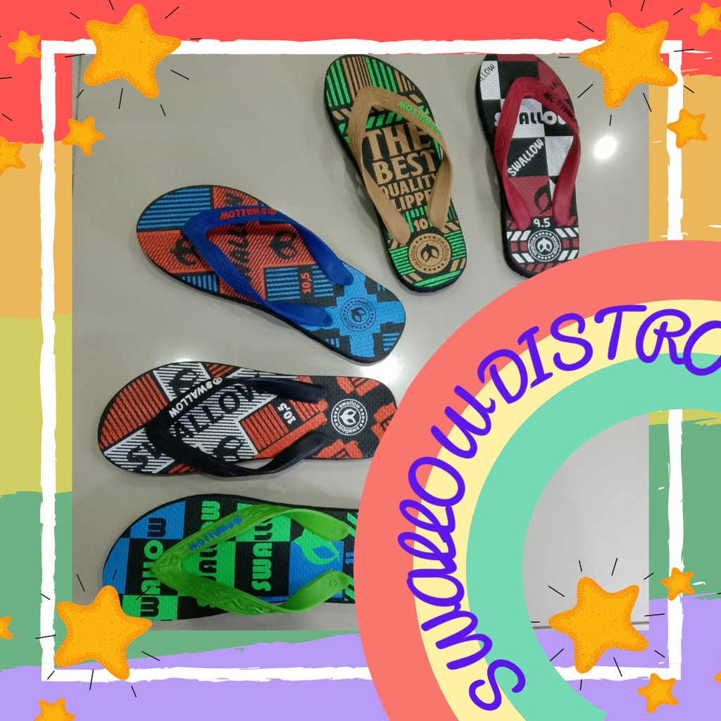 Jual SANDAL SWALLOW DISTRO PRIA/WANITA POLOS HITAM SENDAL JEPIT MURAH ...