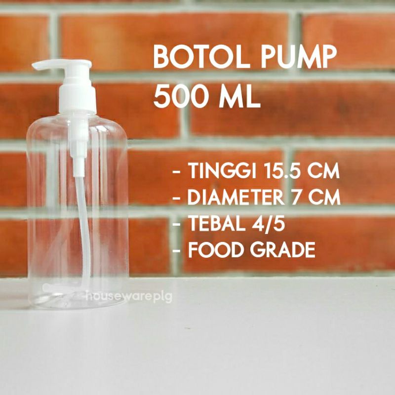 Jual Botol Pump 500 ml - Botol Refill Sabun Cair - Botol Hand Sanitizer | Shopee Indonesia