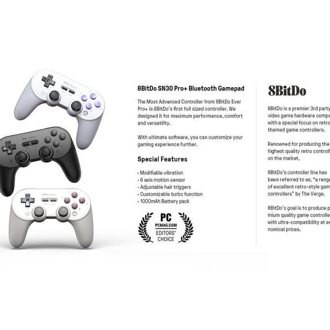 Jual Stick 8Bitdo Sn30 Pro+ Pro Plus Gamepad Bluetooth Wireless ...