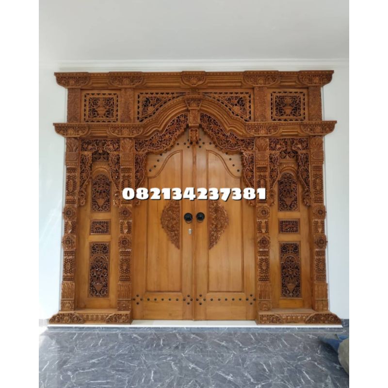 Jual TERLARIS!! Pintu 3 meter Jati Asli Kusen Ukir | Pintu Gebyok ...