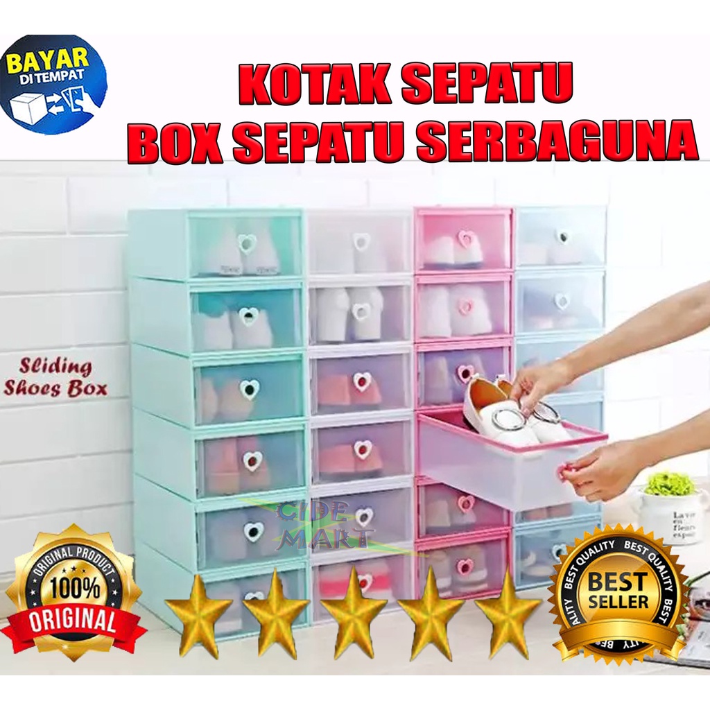Jual Kotak Sepatu Transparan Tebal Serbaguna Shoes Box Tempat ...