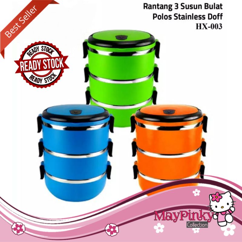 Jual rantang lunch box tempat makan makanan lauk sayur piknik susun 3 ...