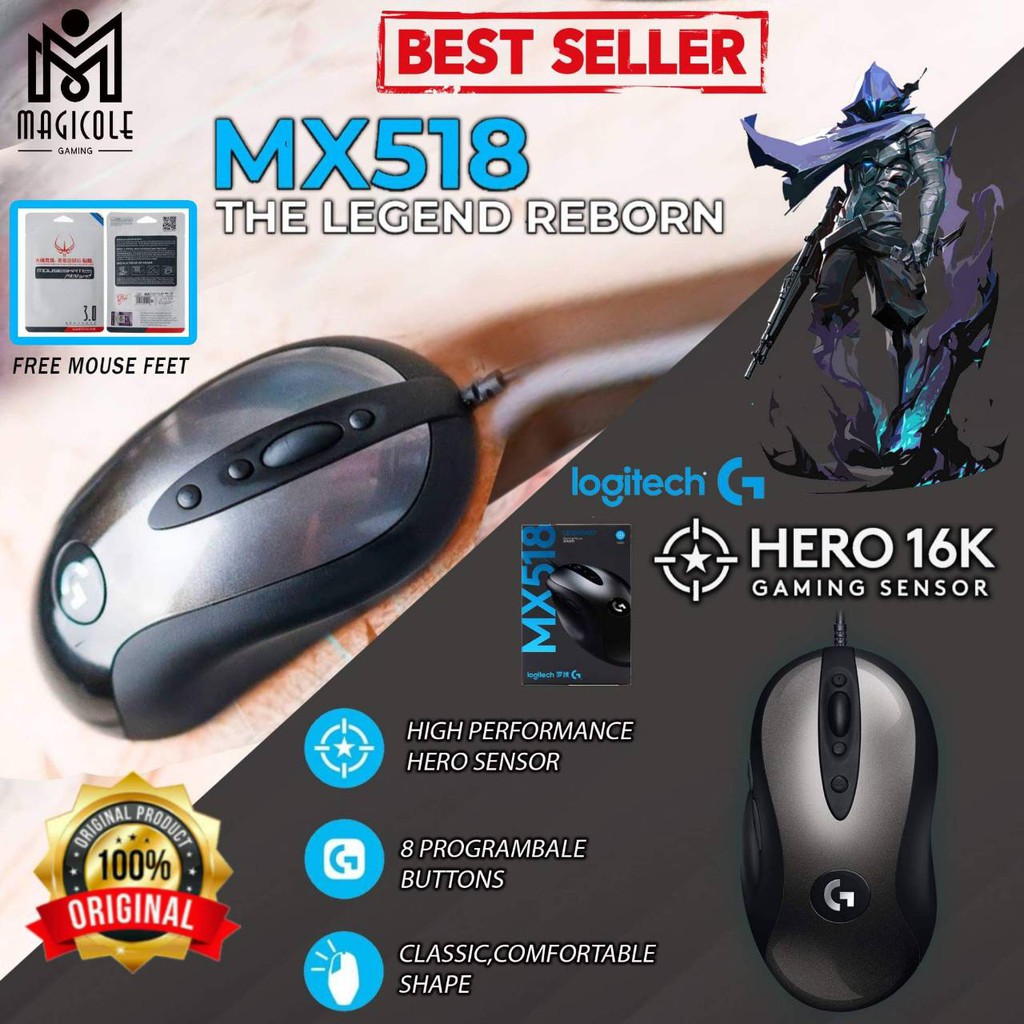 Jual Logitech MX518 Gaming Mouse - The Legend Reborn | Shopee Indonesia