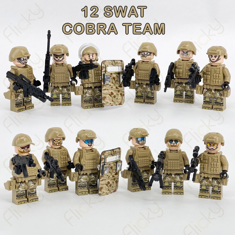 Jual Mainan balok Military Swat Team Guns Weapon Pack Building Blocks ...