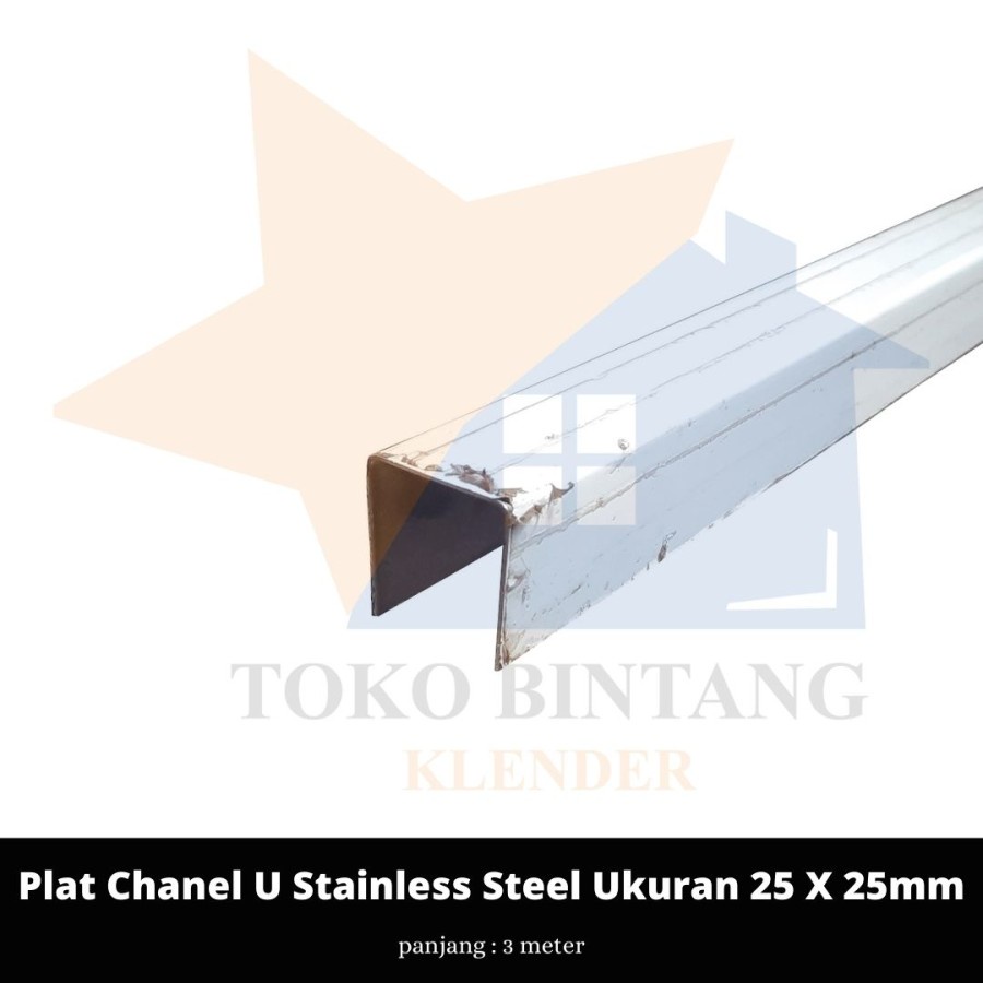 Jual Plat Chanel U Stainless Steel Ukuran 25 x 25mm | Shopee Indonesia