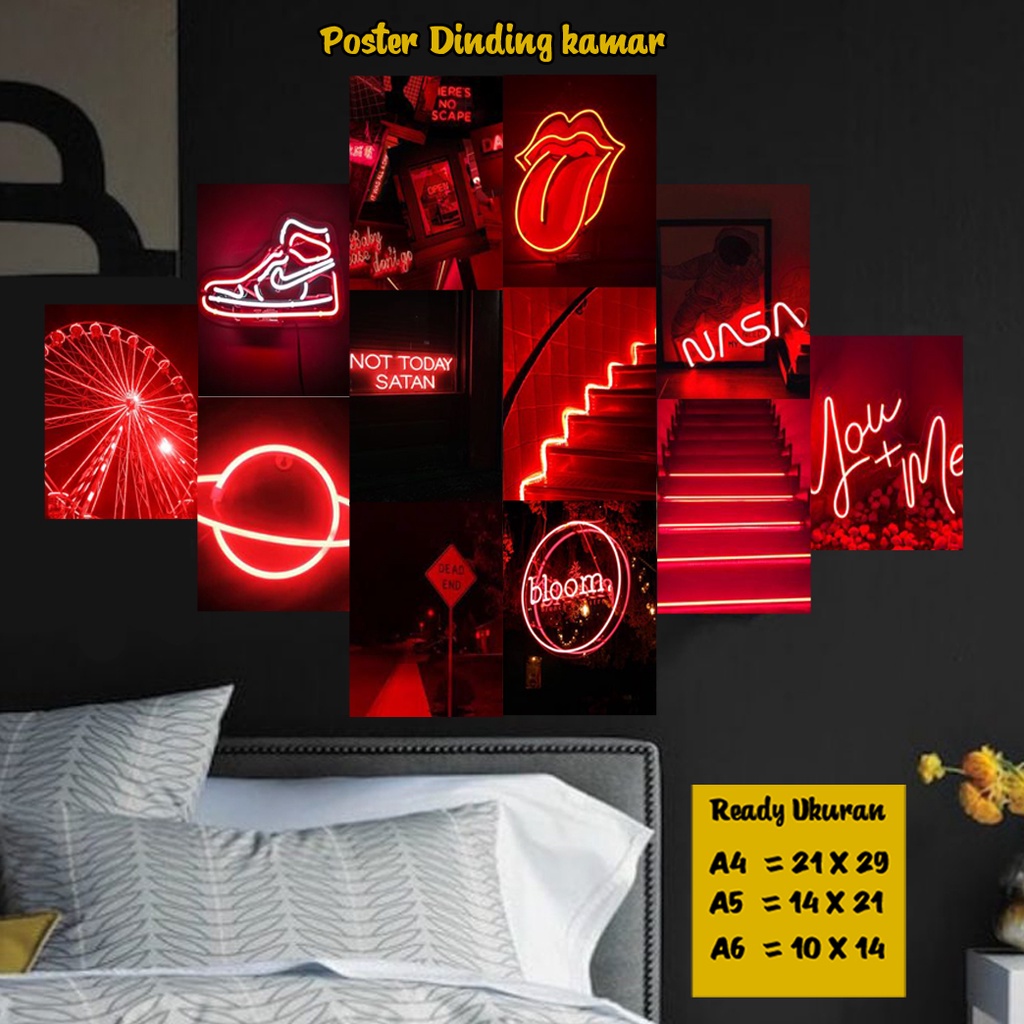 Jual Poster Dinding Kamar Tema Red Neon - Poster Kamar Red Neon - Foto ...