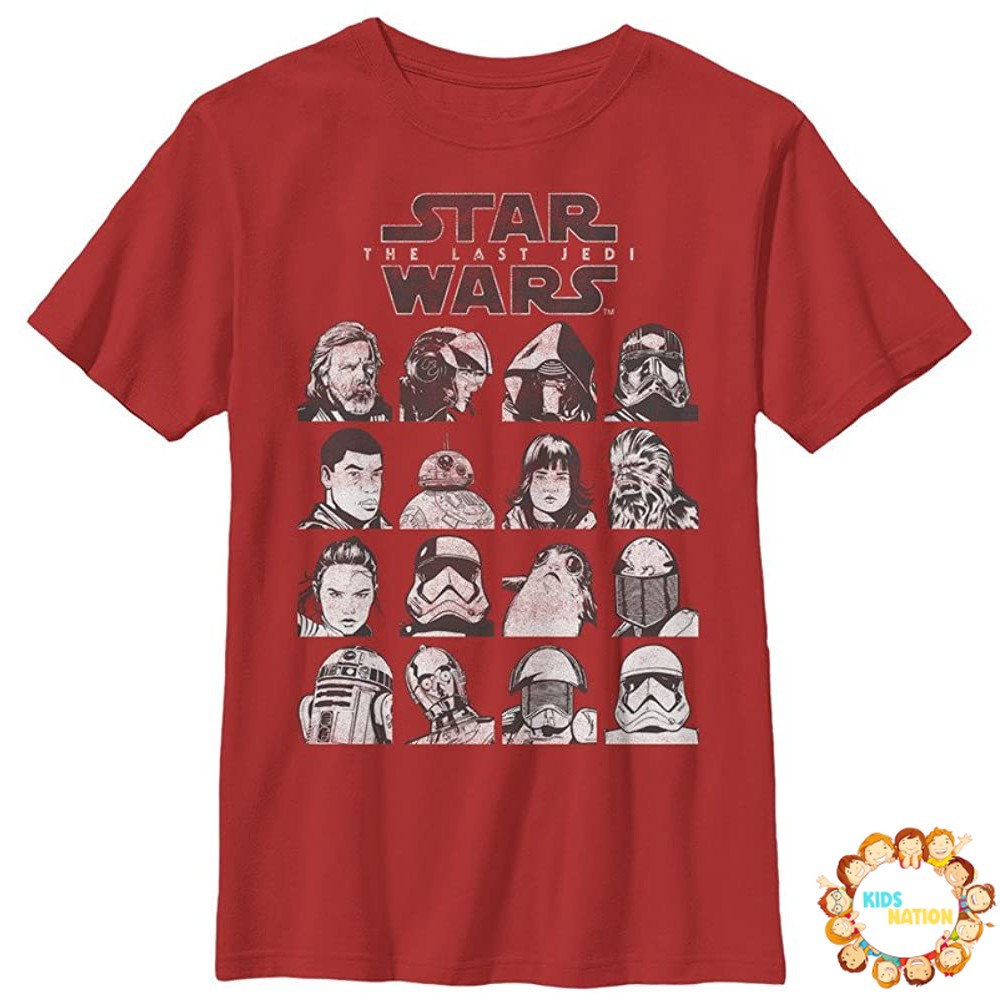 Jual Baju anak Star Wars Boys' Episode 8 Last Jedi Grid Logo | Shopee ...