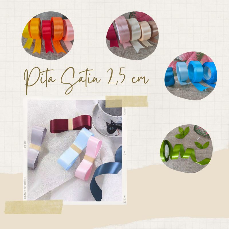 Jual PITA SATIN LEBAR 1 INCHI METERAN | Shopee Indonesia