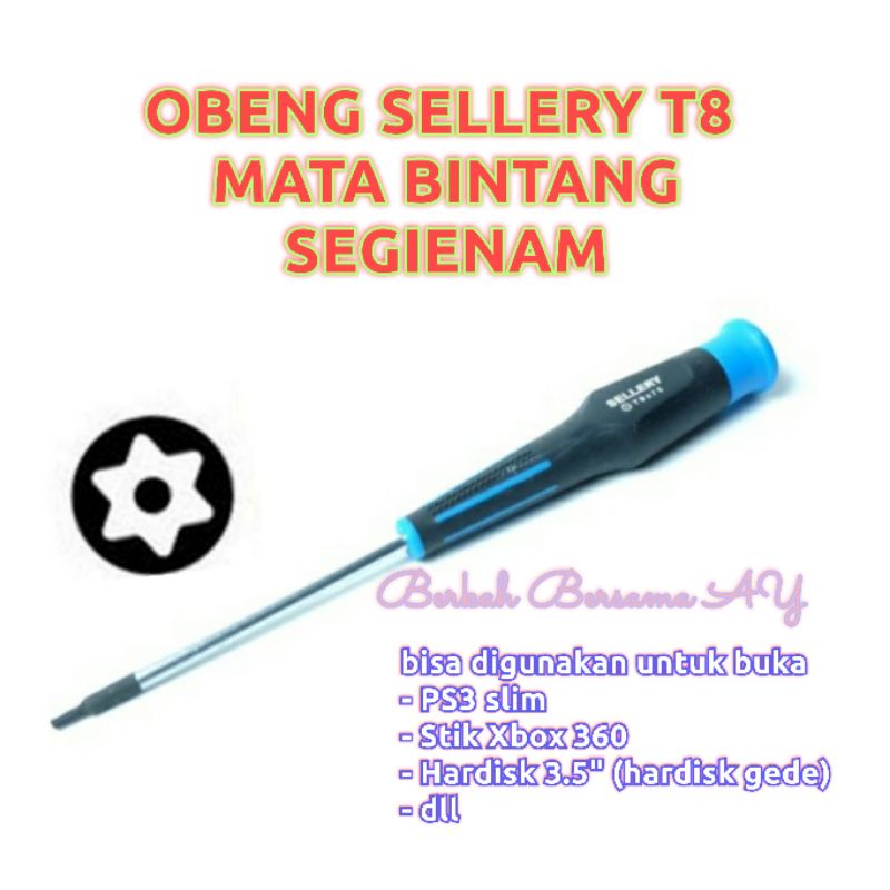 Jual Obeng Sellery Bintang segi enam T8 - Obeng Bintang - Obeng Hardisk ...