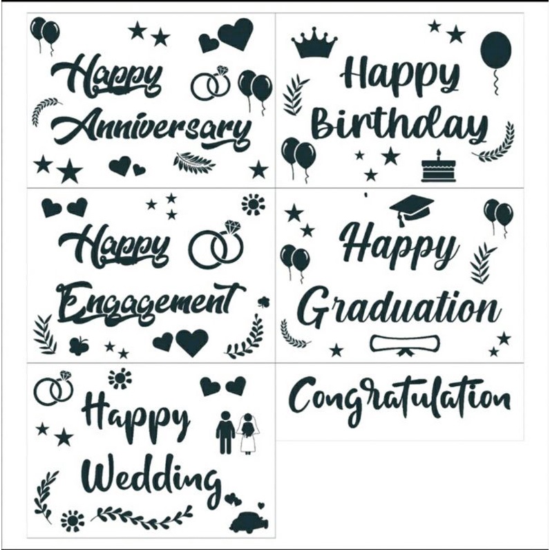 Jual Stiker Balon PVC Happy Birthday Anniversary Wedding Engagement ...