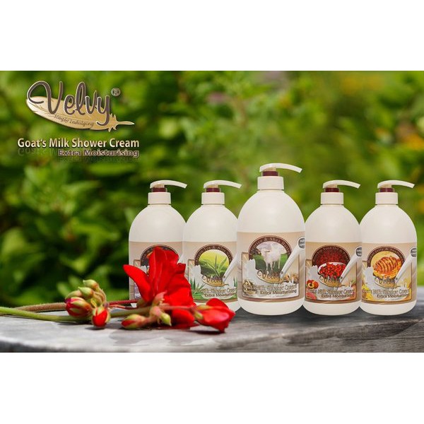 Jual Velvy Goat's Milk Shower Cream Extra Moisturizing 1000ml | Shopee ...