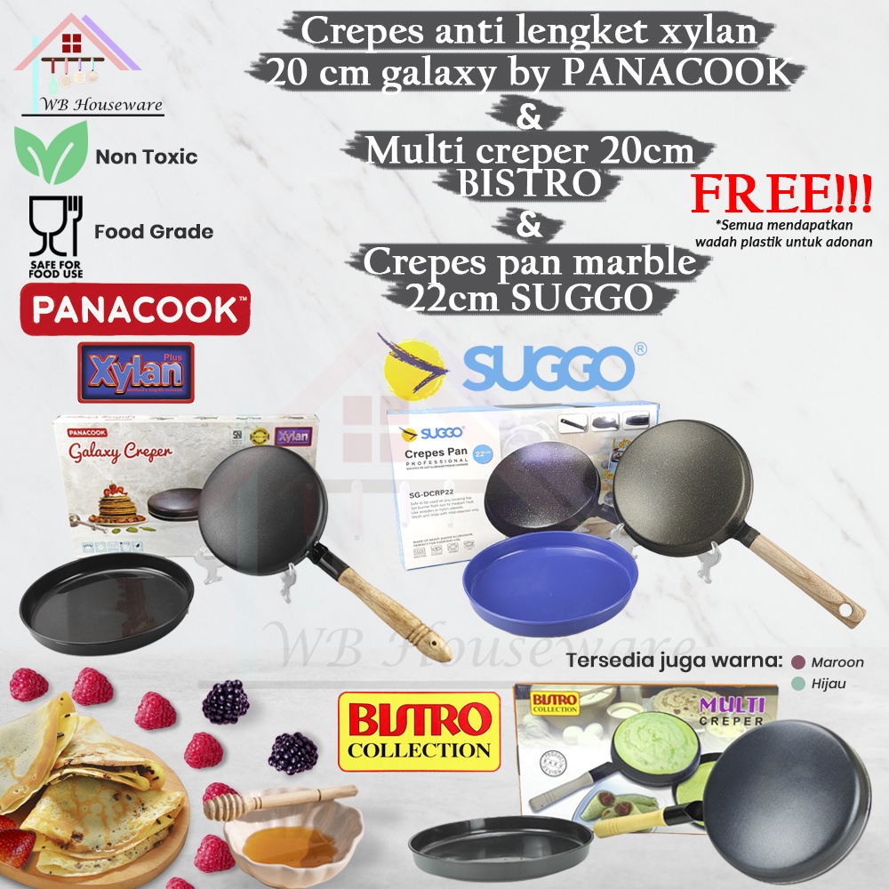 Jual cetakan kue dadar, lumpia, crepes pan teflon 21cm SUPER GALAXY ...